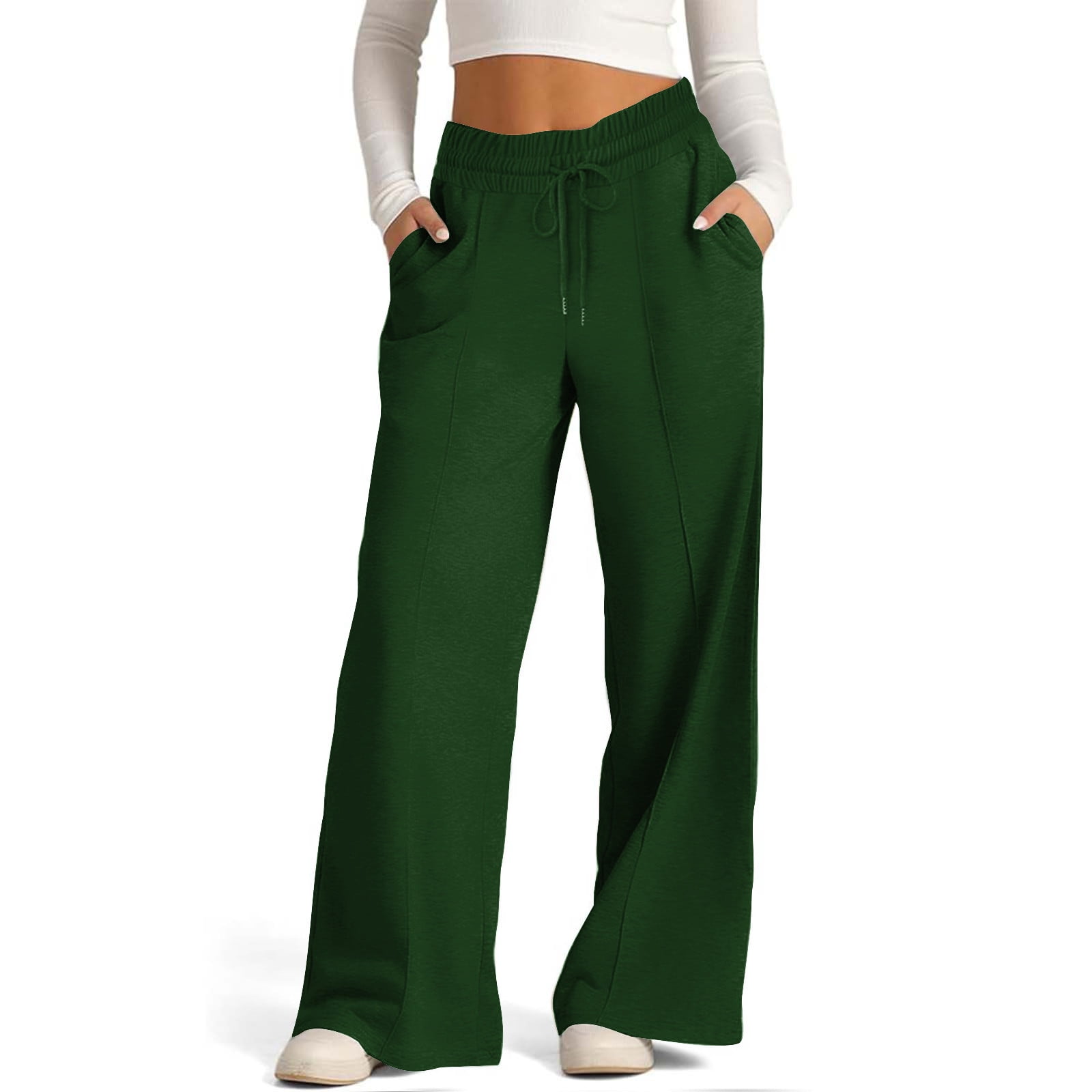 Click here for Aherbiu Wide Leg Sweatpants For Women Solid Color... prices