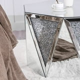 Glam Mirrored Coffee Table Crystal Diamond Accent Table Leisure Table ...