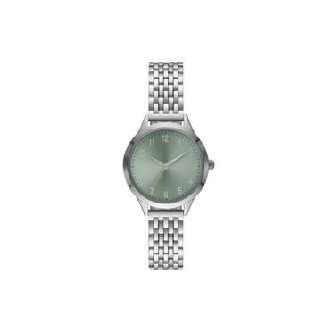 Time and Tru Women's Gold Tone Crystal Accent Watch with Faux Leather ...