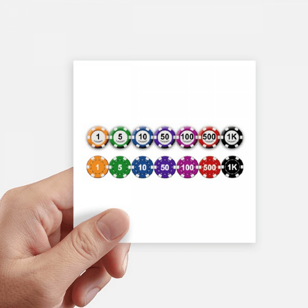 Chips Lateral Arrangement Illustration Sticker Square Waterproof ...