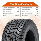 HALBERD 205/50-10 High Land Golf Cart Tires, 4PLY, Tour Max, Suitable ...