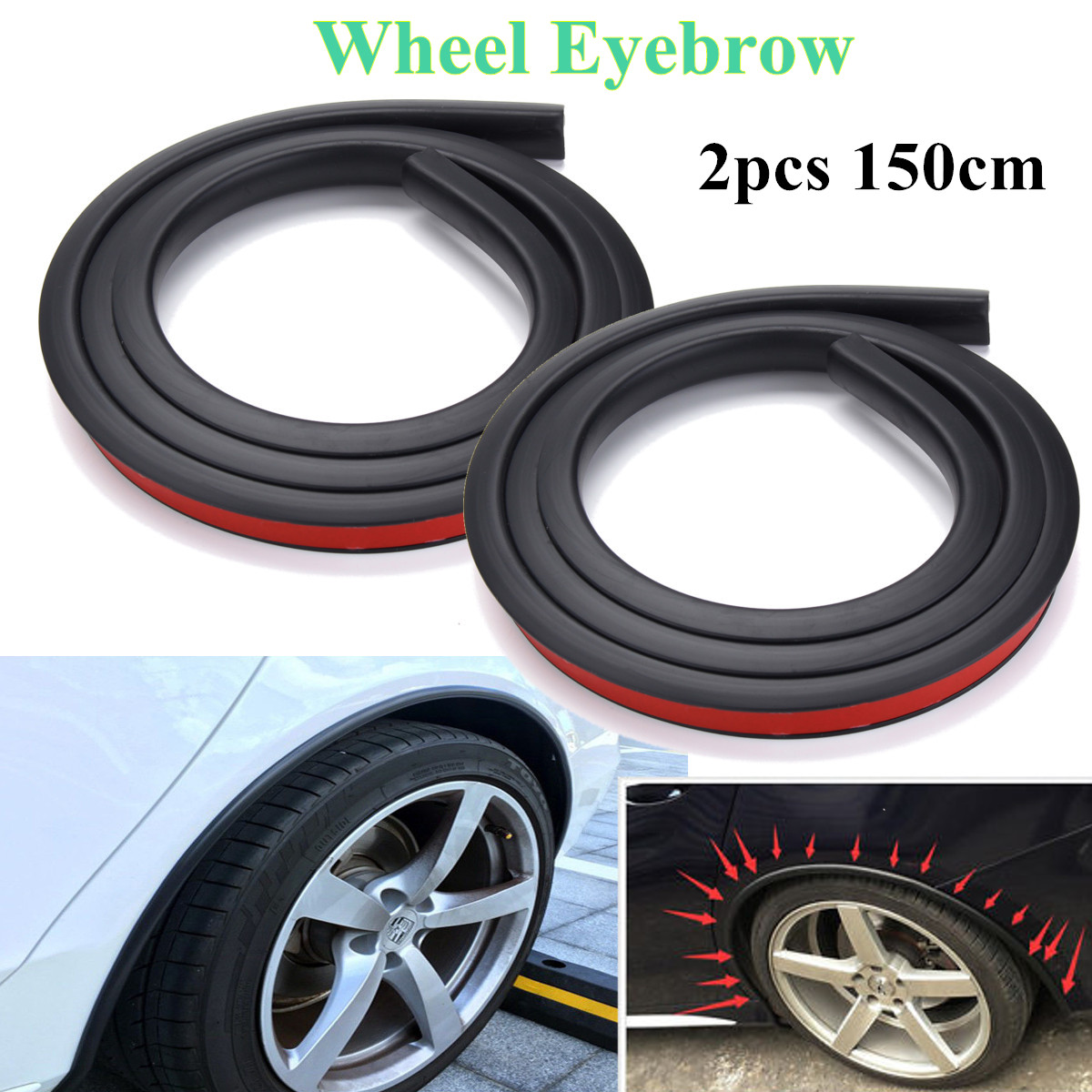 2x / 4x 150cm Universal Car Fenders Flare Extension Wheel Eyebrow Strip ...