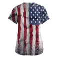 4th of July Scrub Tops Women Loose Short Sleeve Red White and Blue ...
