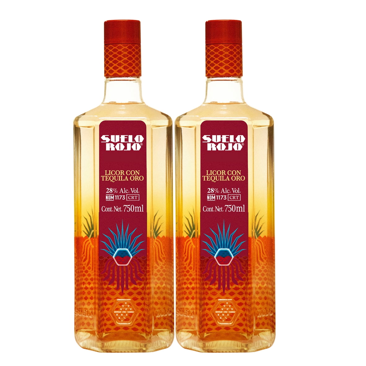 Duo Pack Licor Con Tequila Oro Suelo Rojo 750ml Suelo Rojo Licor con ...