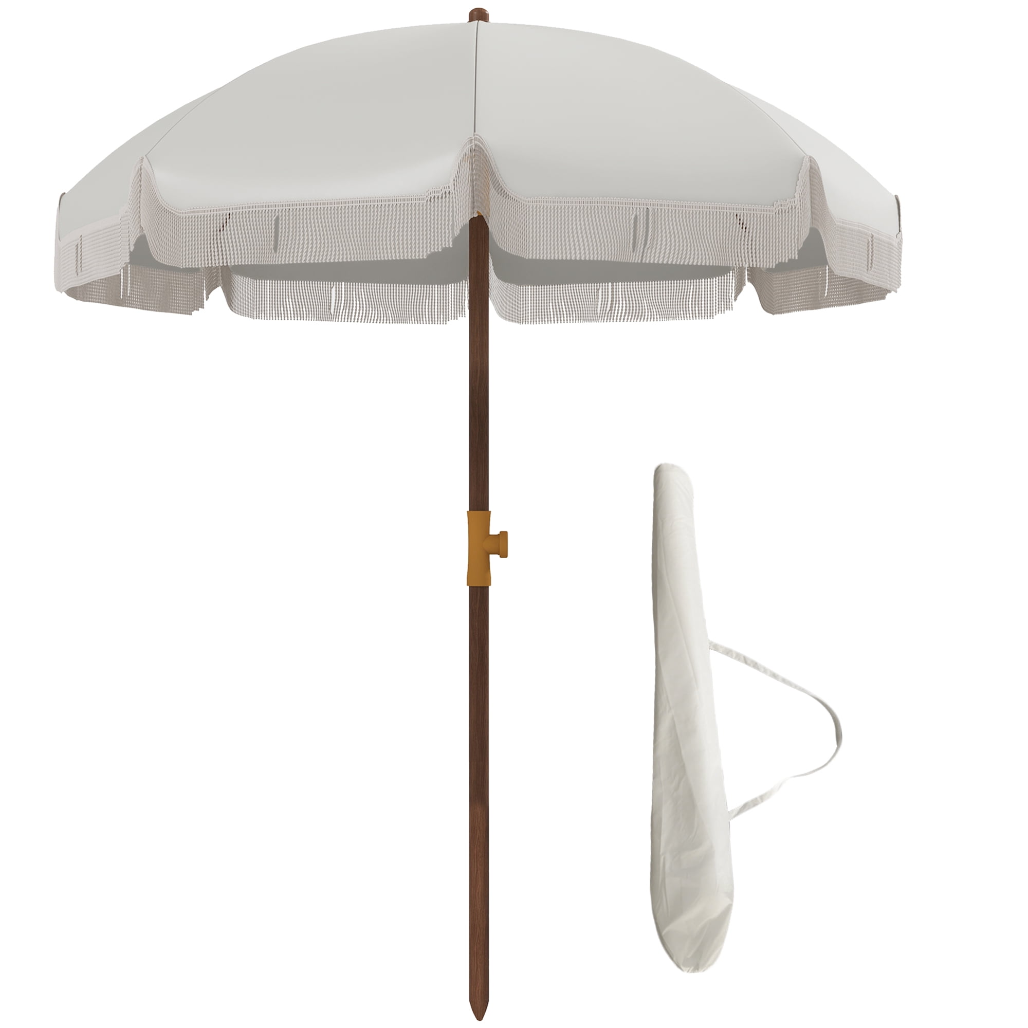 Click here for Outsunny 6.2 Ruffled Beach Umbrella With Carry Bag... prices