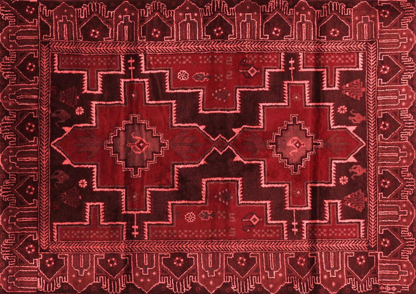 Ahgly Company Indoor Rectangle Persian Red Traditional Area Rugs, 2' x ...