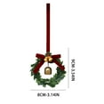 Christmas Wreath Bell Ornament Small Hanging Pendant with Metal Loop ...