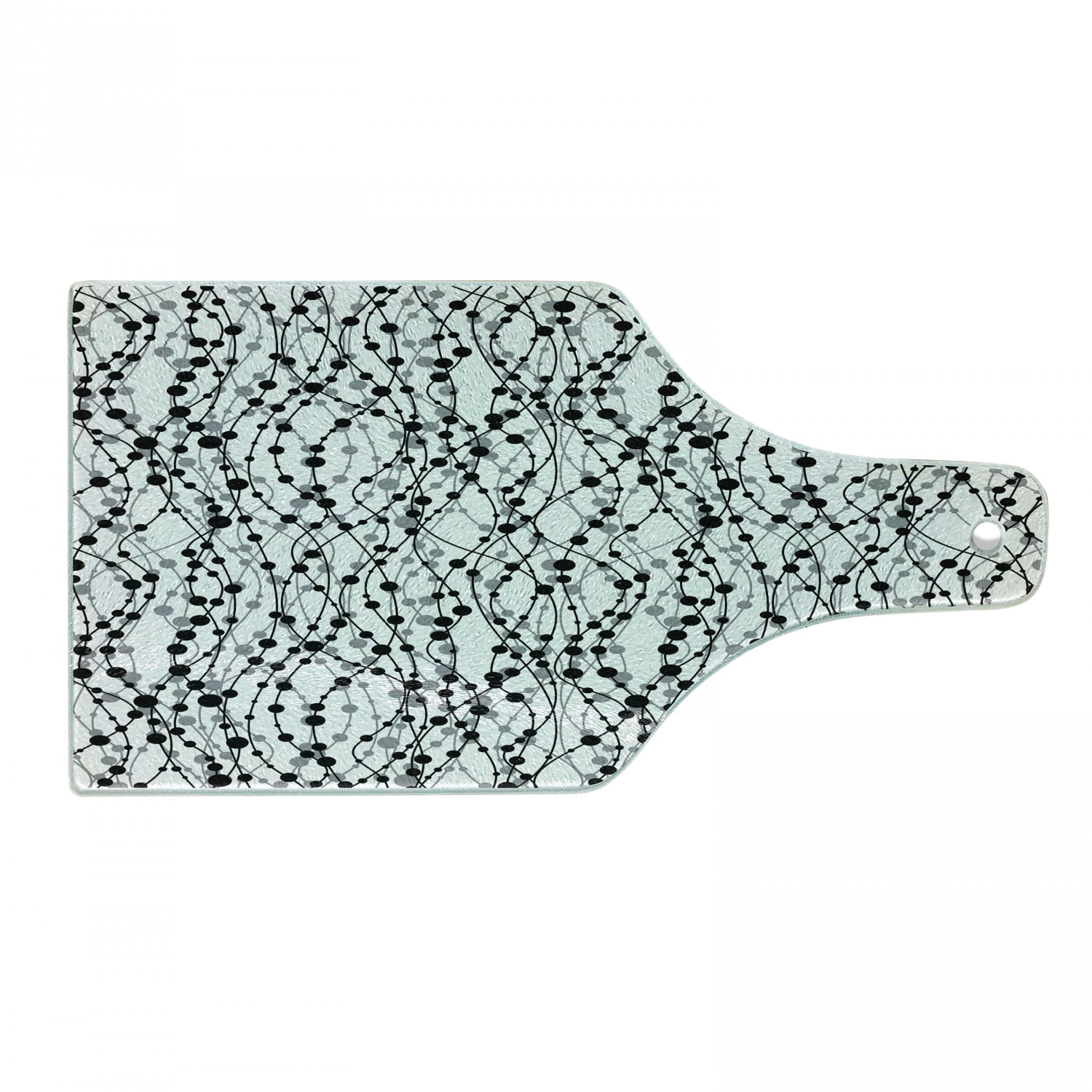 Geometric Cutting Board, Monochrome Lines with Dots Ornamental Design ...