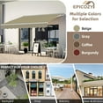9.8' x 7.8' Manual Retractable Awning, Patio Awnings Sunshade Shelter ...