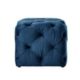 Inspired Home Destiny Velvet Ottoman Square Shaped Modern Allover ...