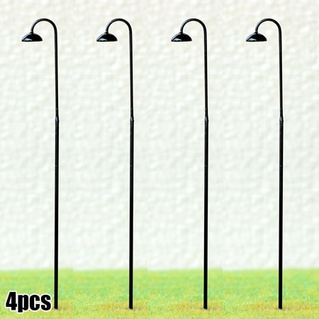 4 x O Gauge LED Street Lght Model Train Station Path Lamp Post ...