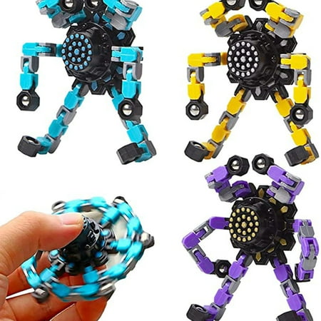 NETSENG 4 Pcs Funny Sensory Fidget Toys, Transformable Chain Robot ...