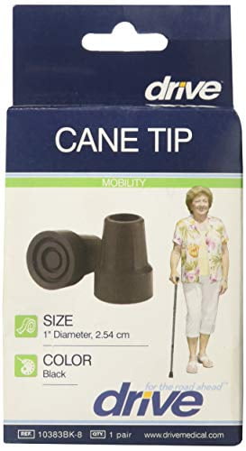 Complete Medical Cane Tips for 1 Cane Diameter Black Retail Box, 3 ...
