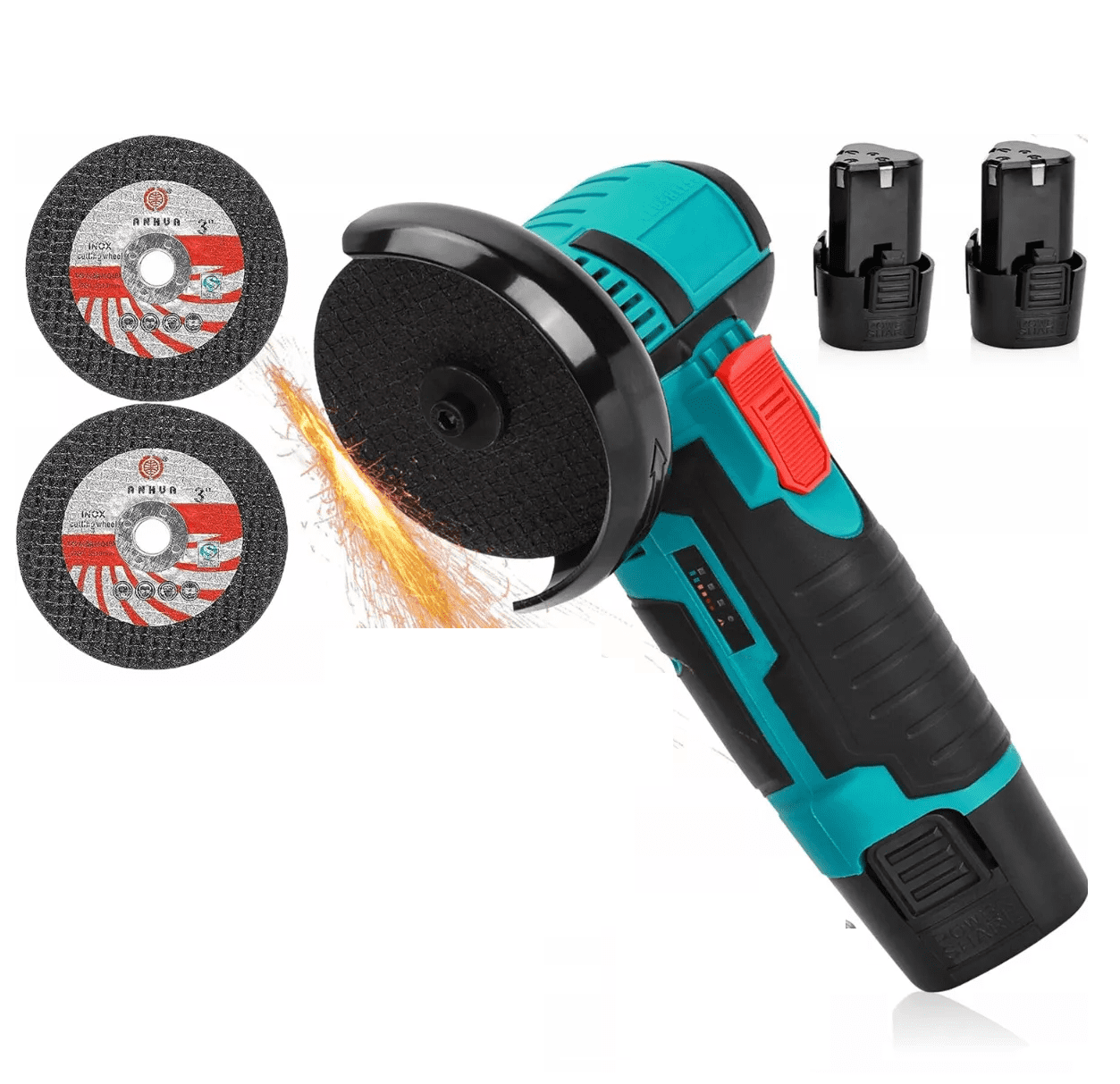 "Mini Esmeril Inalámbrica Esmeriladora Pulidor Con 2 Baterías Azul ...