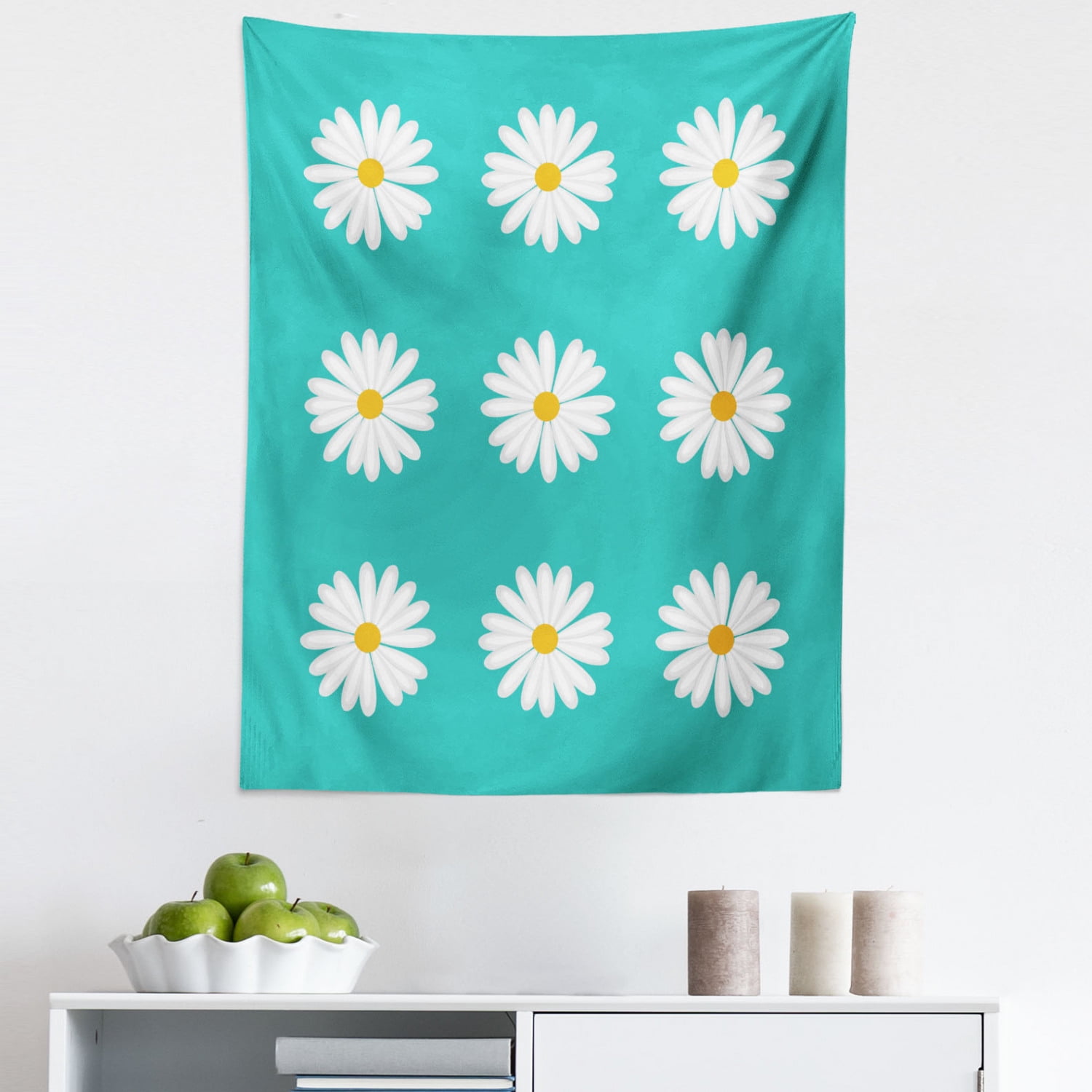 Daisy Tapestry, Summer Design of Chamomile Petals Love Nature Botanical ...