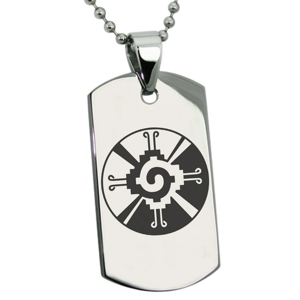 Stainless Steel Mayan Hunab Ku Rune Engraved Dog Tag Pendant Necklace ...
