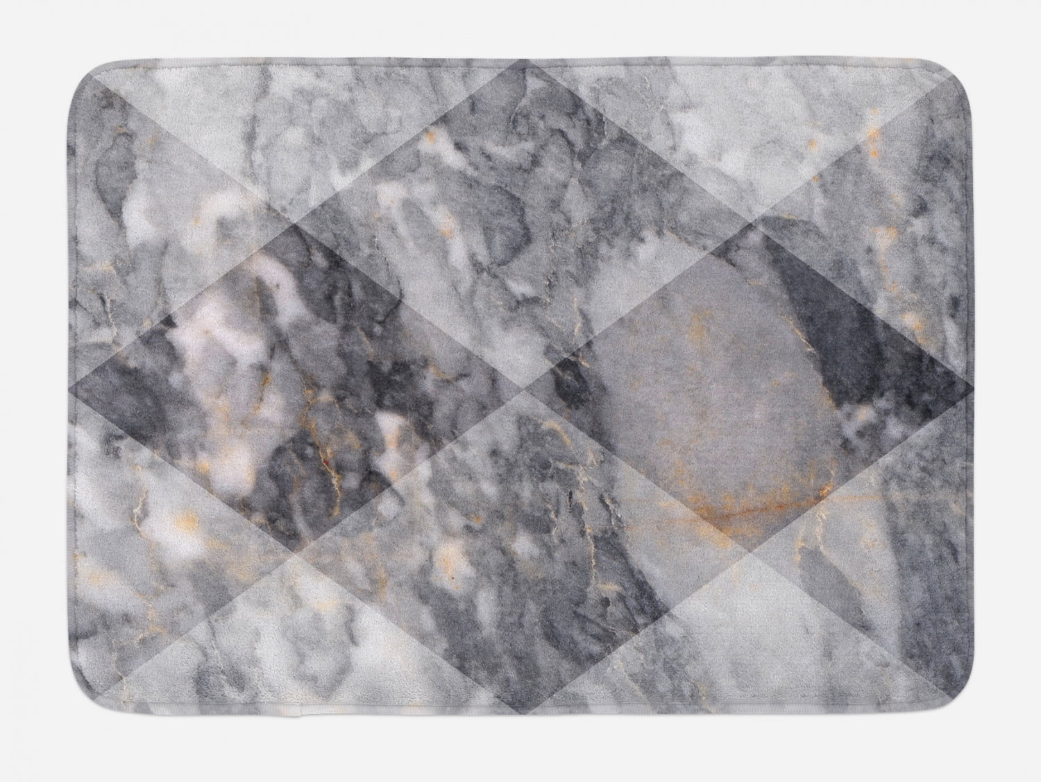Abstract Bath Mat, Geometric Diamond Shaped Grunge Granite Rock Facet ...