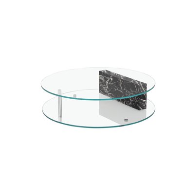 American Home Classic Modern Living Room Edward Round Metal-Glass ...