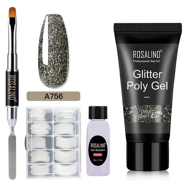 1PCS ROSALIND Glitter Poly Gel DIY Polish Kit Pearlescent Nail Extension Art Design - Walmart.ca