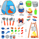 Kids Camping Set with Tent 45PCS - Camping Toy Set for Indoor/Outdoor ...