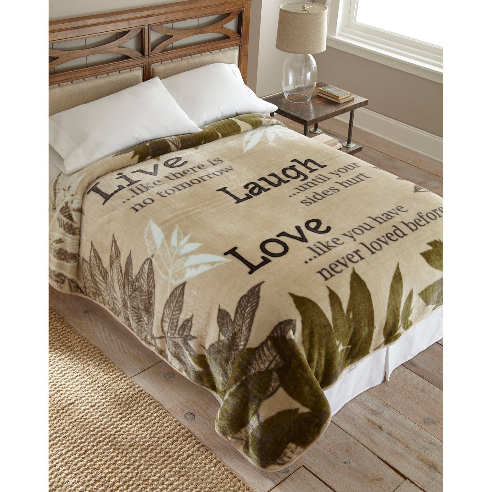 Shavel Home Products Hi Pile Luxury Oversized Throw Live Laugh Love ...