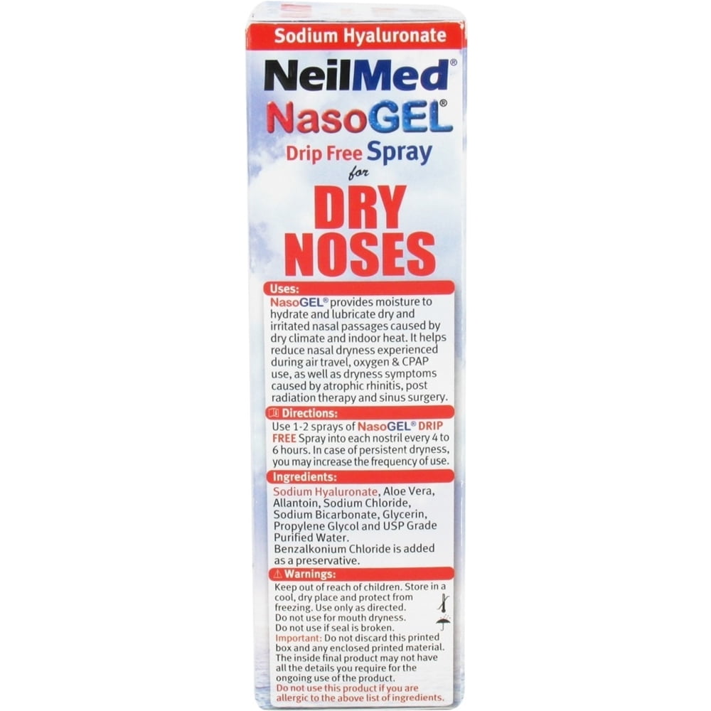 Buy 3 Pack - NeilMed NasoGEL For Dry Noses, Drip Free Gel Spray 1 fl oz ...