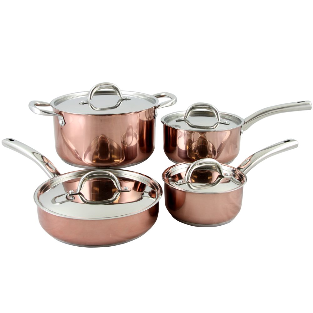 Oster Brookfield 8 Piece Cookware Set in Copper - Walmart.com - Walmart.com