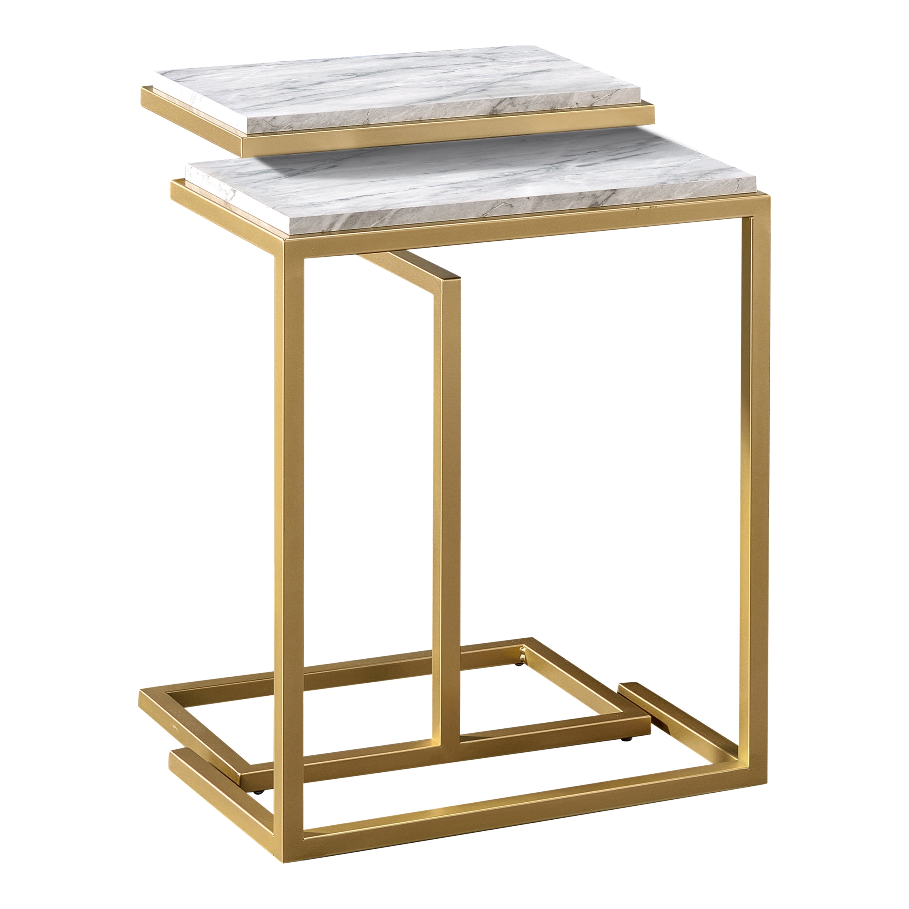 Furniture of America Parata Contemporary C-Shape Steel Nesting Tables ...