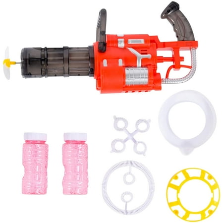 Gatling Automatic Music Bubble Blower, 2-in-1 Bubble Machine Summer Fan ...