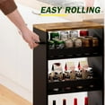 4 Tier Slim Storage Cart with Handle, Slide Out Storage Rolling Utility ...