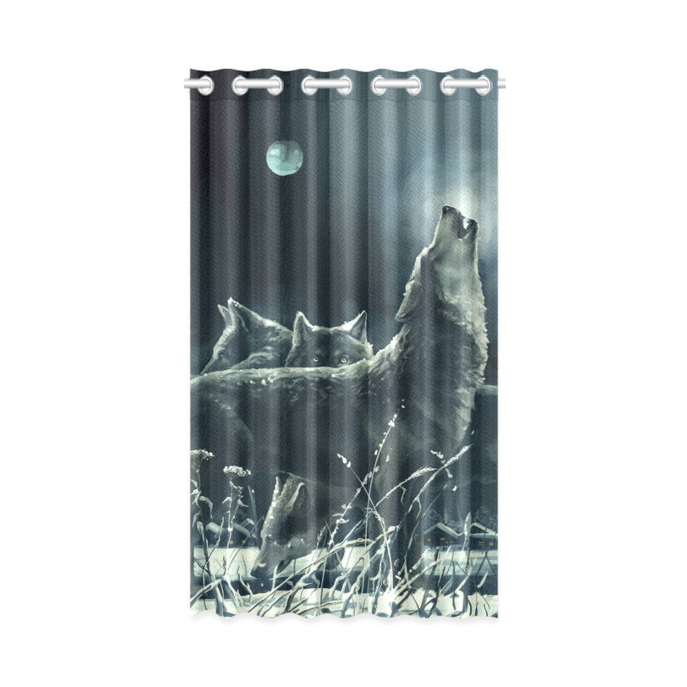 MKHERT Wolves Wolf Animal Window Curtain Living Room,Bedroom Window ...