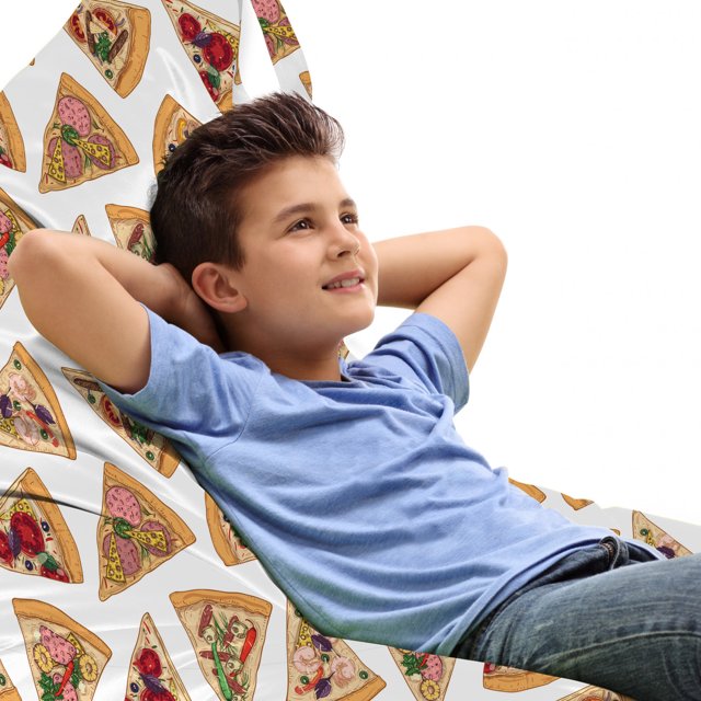 Food Lounger Chair Bag, Pizza Slices Pepperoni Hawaiian Italian Cuisine ...