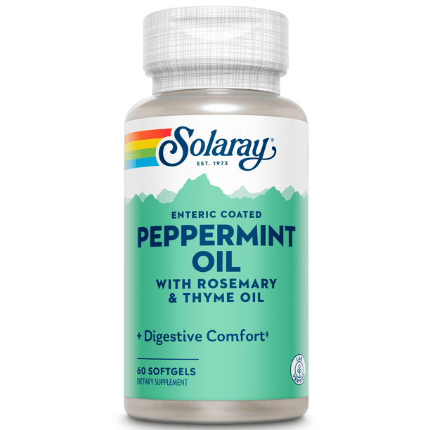 Solaray Peppermint Oil Enteric Coated w/ Rosemary & Thyme Oil | Healthy ...