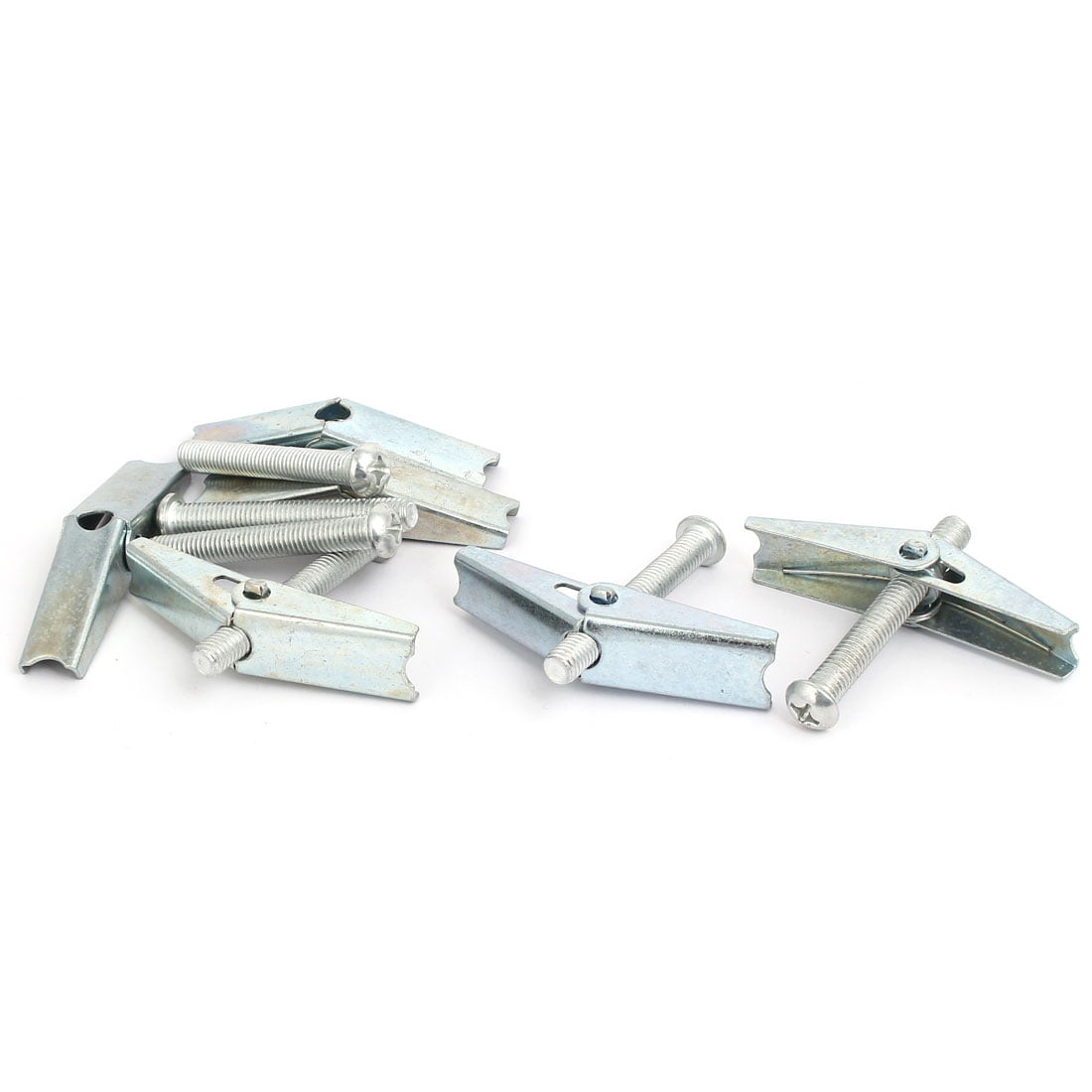 6 Pcs M8 Round Head Toggle Bolts w Wing Nuts Silver Tone - Walmart.com