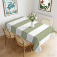 Sage Green Striped Table Cloth, Waterproof Tablecloth for Rectangle ...