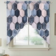 Abstract Texture Swag Curtain Valance for Window 2 Panels Modern Blue ...