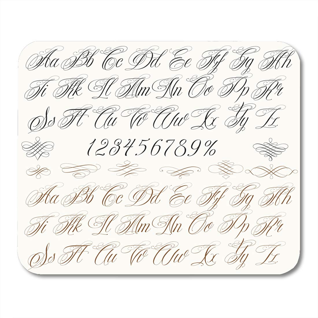 LADDKE Cursive Caligraphy Calligraphy Tattoo Alphabet With Numbers