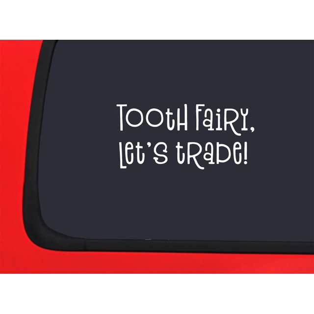 Car Sticker Tooth Fairy, Lets Trade! Funky Funny Money Pillow Car ...