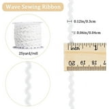 1Roll 25Yards White RIC Rac Trim Ribbon Rick Rack 0.12 inch Wave Sewing ...