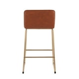 Casper Fixed-Height Contemporary Counter Stool In Gold Metal And Camel ...