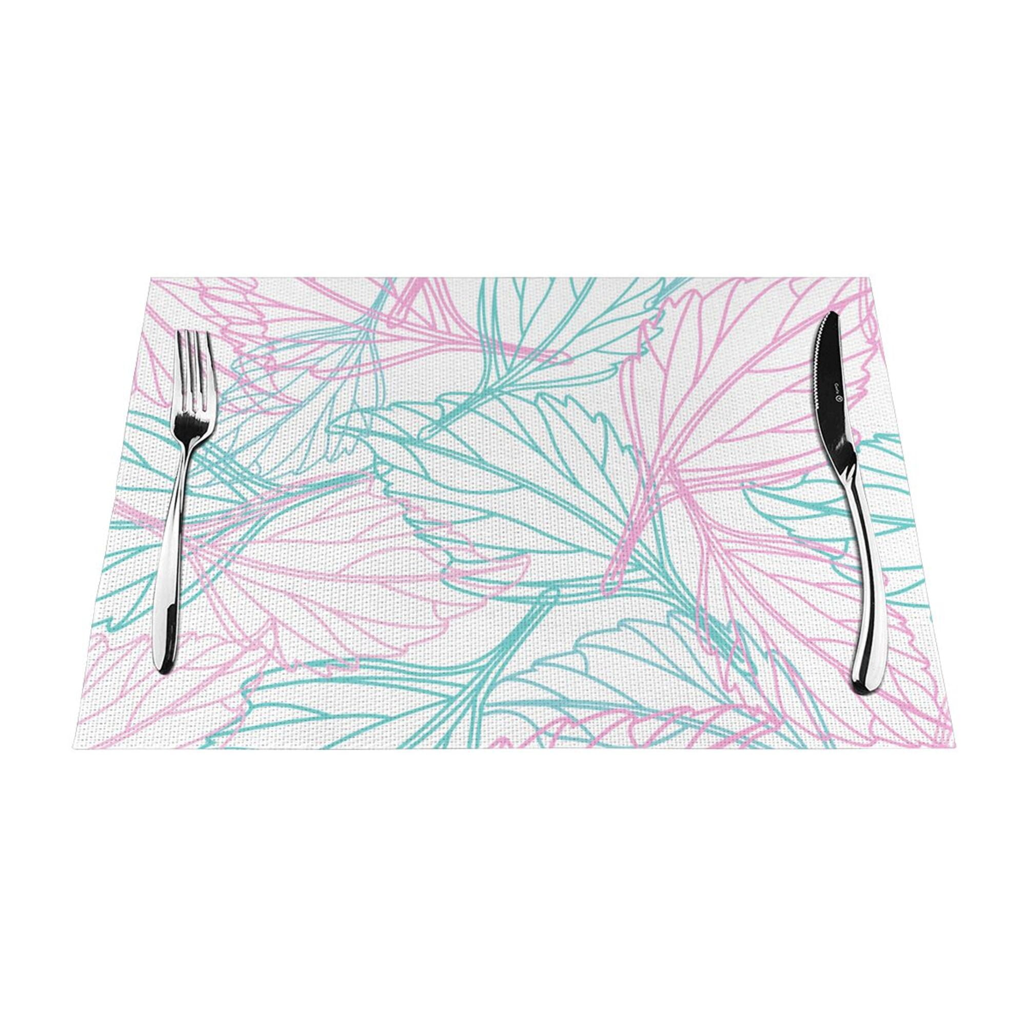 YFYANG Washable Heat-Resistant Placemats, 70% PVC/30% Polyester, Line ...