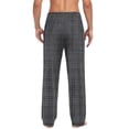 Dursoulink Men's Navy Checkered Pants, Drawstring Elastic Waist with ...