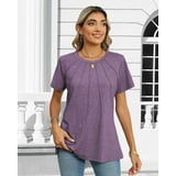 Rosvigor Elegant Office Attire: Women's Short Sleeve Blouses, Casual ...