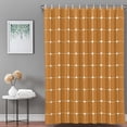 Brown Orange Checkered Shower Curtain, Modern Minimalist Geometric Grid ...