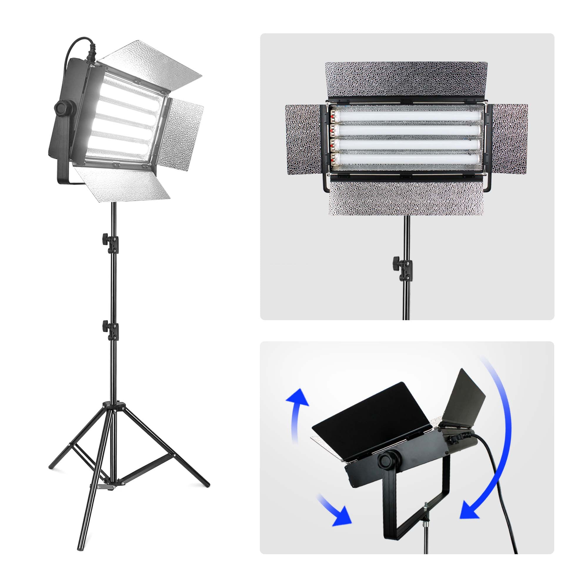LS Photography 6000K 55W Video Light Lamp, 60" Photo Stand, Studio ...