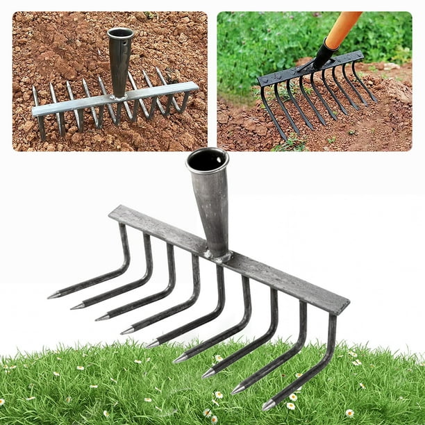 Rastrillo para Clavos Acero Reforzado Grueso Rastrillo Agrícola Dientes ...