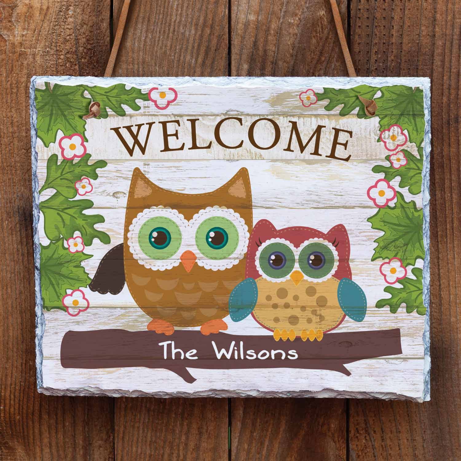 Personalized Welcome Owls Slate, Two - Walmart.com
