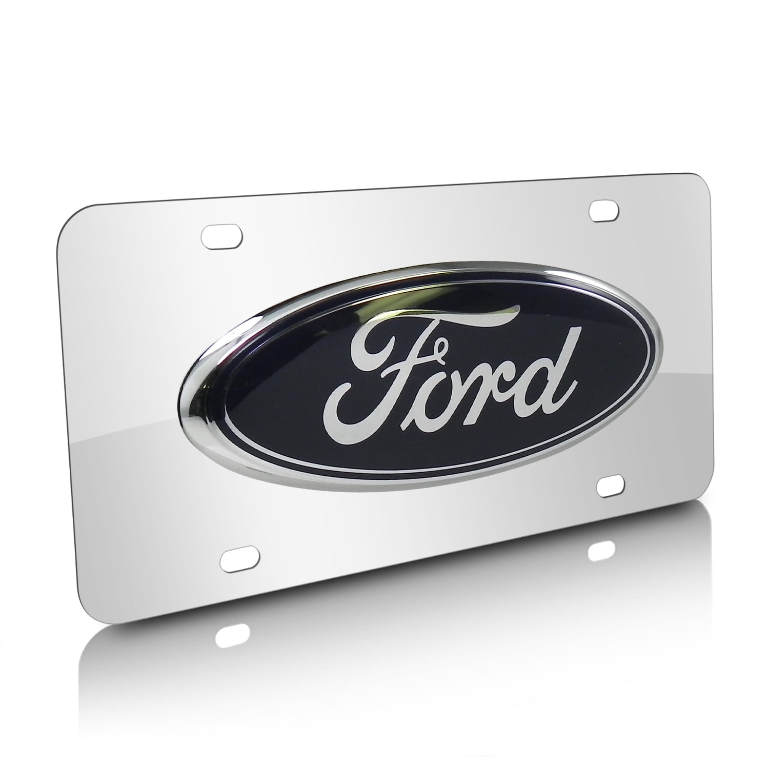 Ford 3D Truck Size Large Logo Mirror Chrome Stainless Steel License ...