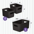 Decorative Plastic Storage Bins Organizer Baskets, Brown (Set of 3) 1 ...