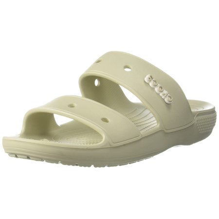 Crocs Unisex Men's and Women's Classic Two-Strap Slide Sandals, Bone, 7 ...